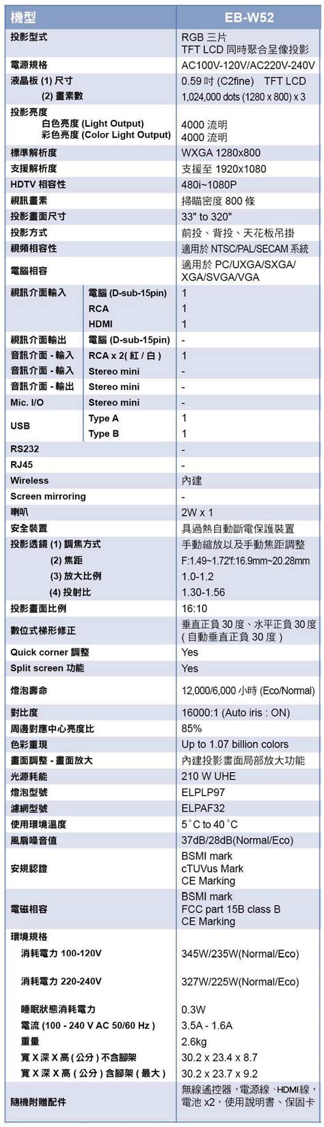 Epson Eb W52 高亮彩商用投影機 辛格瑪國際科技 辛格瑪國際科技 投影機 投影機吊架施工 最專業品牌代表