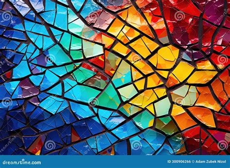 A Colorful Broken Glass Mosaic Stock Illustration Illustration Of