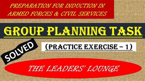 Group Planning Task Solved Practice Exercise 1 The Leaders Lounge
