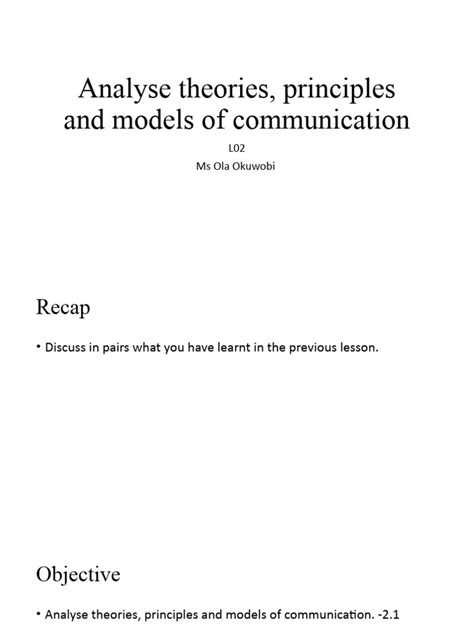 Theories Models And Principles Of Communication Pdf Communication