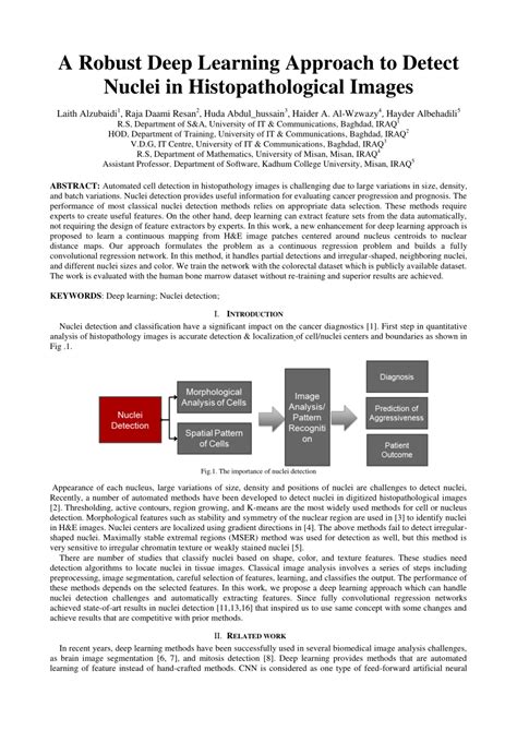 Pdf A Robust Deep Learning Approach To Detect Nuclei In Histopathological Images