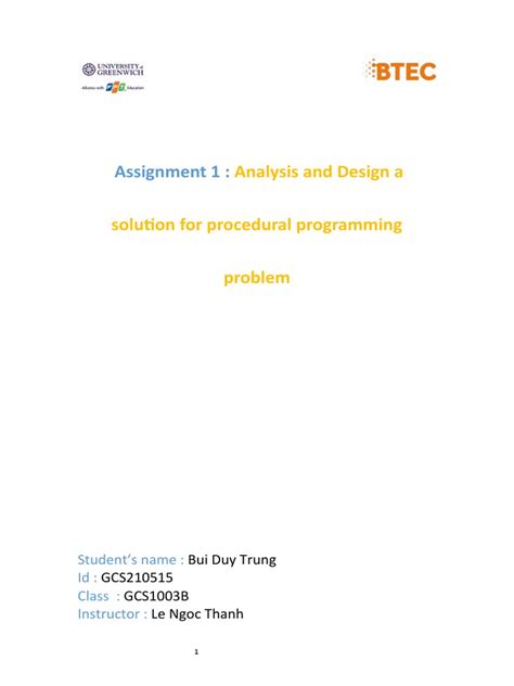 Analysis And Design A Solution For Procedural Programming Problem Pdf Subroutine Control Flow