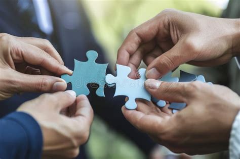 People Putting Pieces Together To Solve Problem Stock Illustration