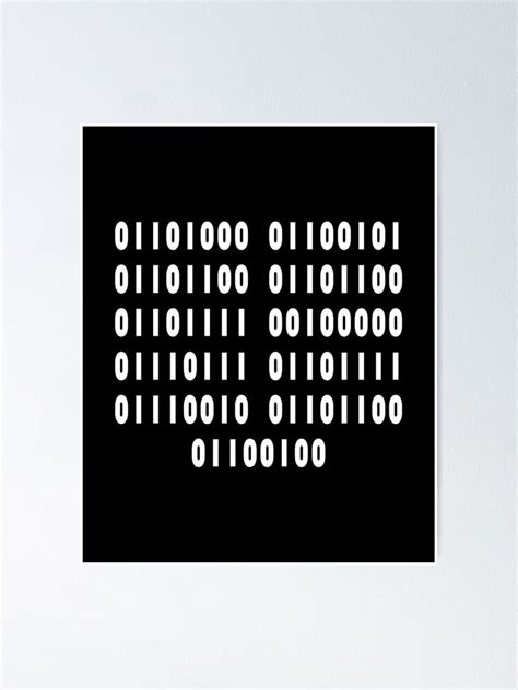 Hello World Binary Poster For Sale By Hartp Redbubble