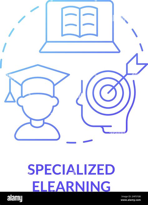 Specialized Elearning Blue Gradient Concept Icon Stock Vector Image