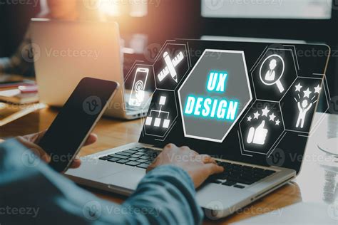 Ux Developer And Ui Designer Concept Person Working On Laptop Computer