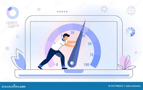 Website Loading Optimization Page Speed And Seo Stock Vector Illustration Of Level Measure
