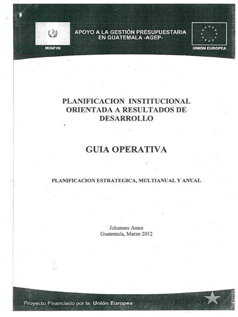 Guia Operativa Planificación Institucional 1 Pdf