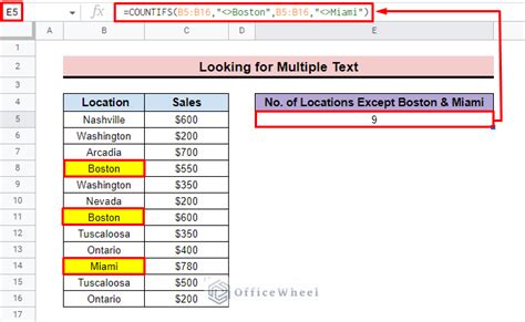 How To Use COUNTIF For Cells Not Equal To Text In Google Sheets
