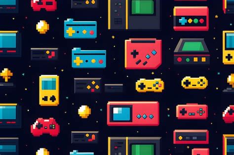 Premium Ai Image A Pattern Using Iconic 90s Video Game Sprites