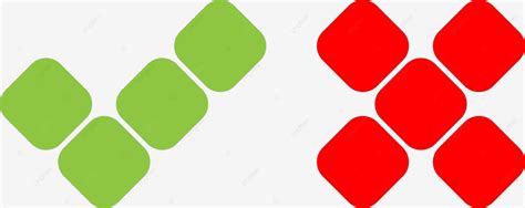 Green Tick And Red Cross Icons On White Background Vector No Select Simple Png And Vector