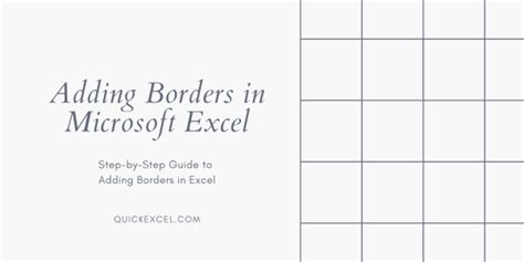 Step By Step How To Add Borders In Excel 2021 QuickExcel
