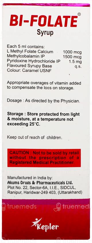 Bi Folate Syrup 100 Ml Uses Side Effects Dosage Price Truemeds