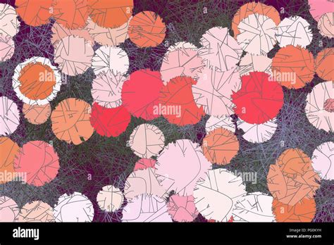 Abstract Messy Random Line Circles Geometric Pattern Colorful And Artistic For Graphic Design