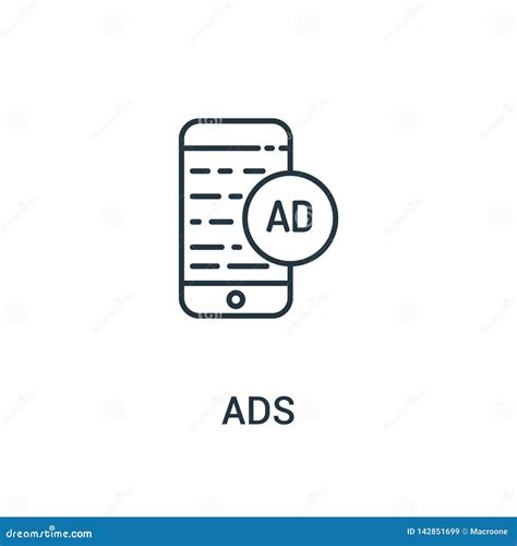 Ads Icon Vector From Ads Collection Thin Line Ads Outline Icon Vector Illustration Stock Vector
