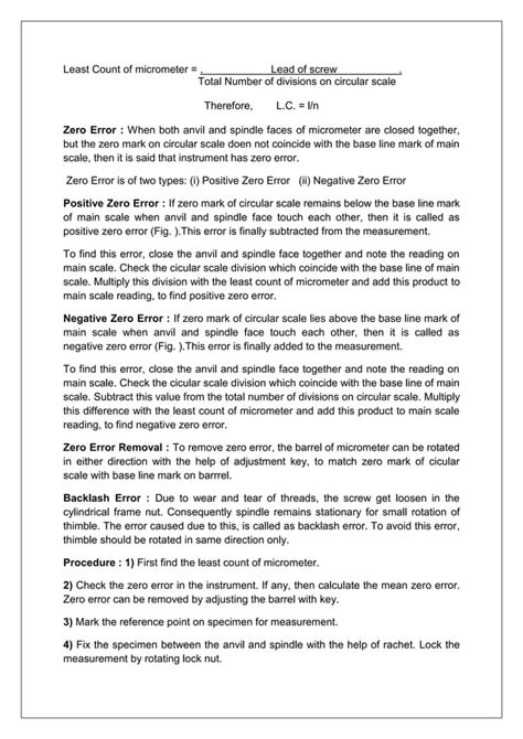 Metrology And Instrumentation Lab Manual Pdf