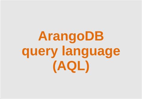 Introduction And Overview Arangodb Query Language Aql Ppt