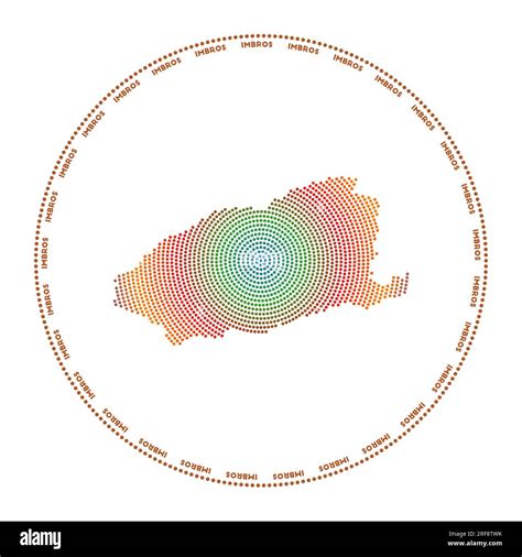 Imbros Round Logo Digital Style Shape Of Imbros In Dotted Circle With