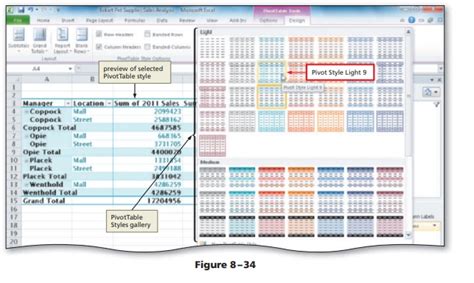 Solved Click The More Button In The PivotTable Styles Gallery PivotTable Answer