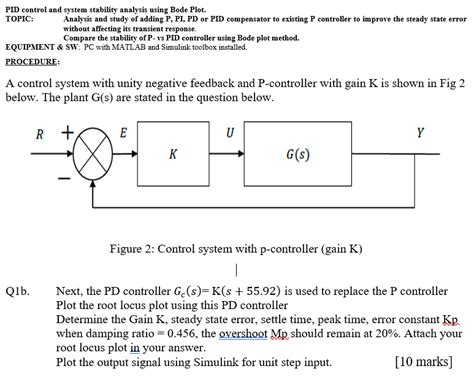 Solved Q1B PID control and system stability analysis using | Chegg.com