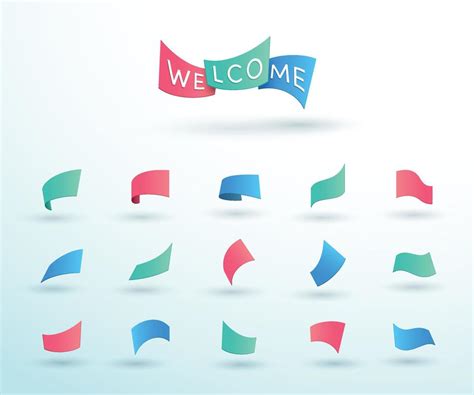 Abstract Ribbon Elements Overlapping Vector Set 16284263 Vector Art At Vecteezy