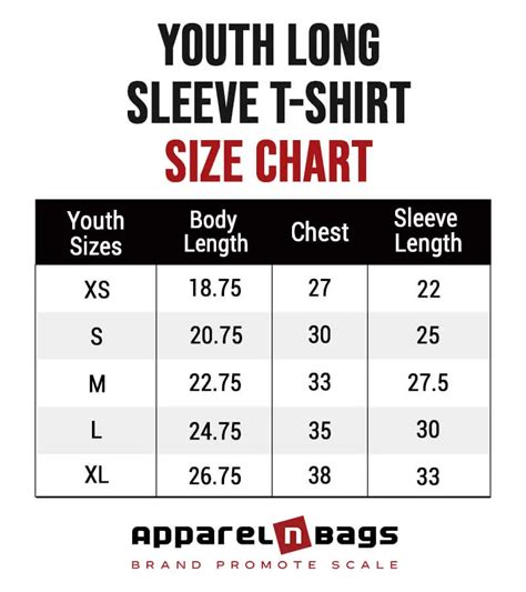 Youth Size Chart Youth Clothing Size Chart At Apparelnbags