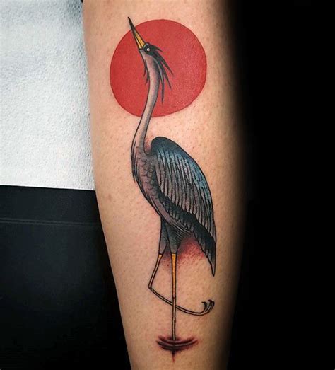 70 Heron Tattoo Designs For Men