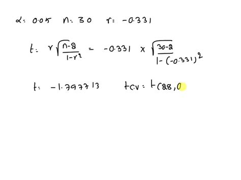 Solved Determine Whether The Correlation Coefficient Is Statistically