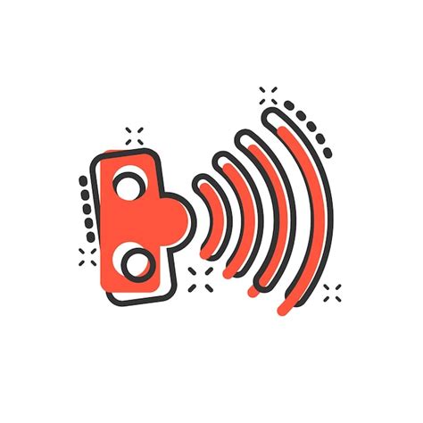 Premium Vector Motion Sensor Icon In Comic Style Sensor Waves Vector Cartoon Illustration
