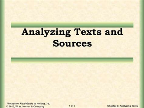 Analyzing Texts And Sources Pptx