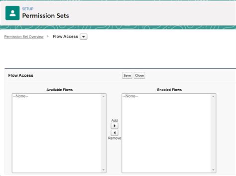 Visual Workflow Permission Set Flow Access Available Flows Is Empty
