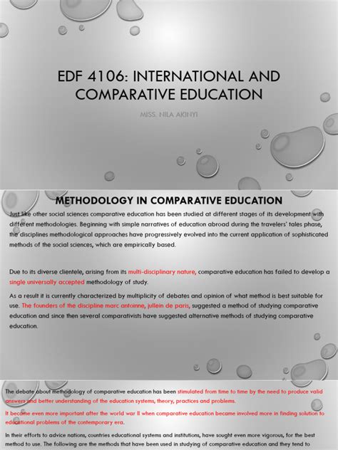 Methodology In Comparative Education 1 Download Free Pdf