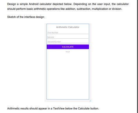 Solved Design A Simple Android Calculator Depicted Below Chegg Com