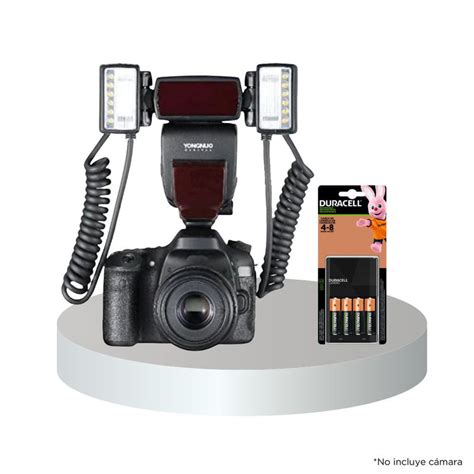 Twin Flash Macro Yongnuo Yn24ex E Ttl Y Pilas Recargables Duracell