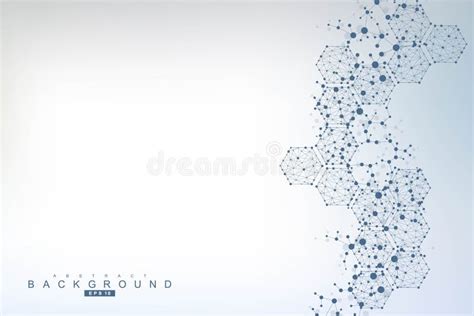 Hexagonal Abstract Background Big Data Visualization Global Network Connection Stock Vector