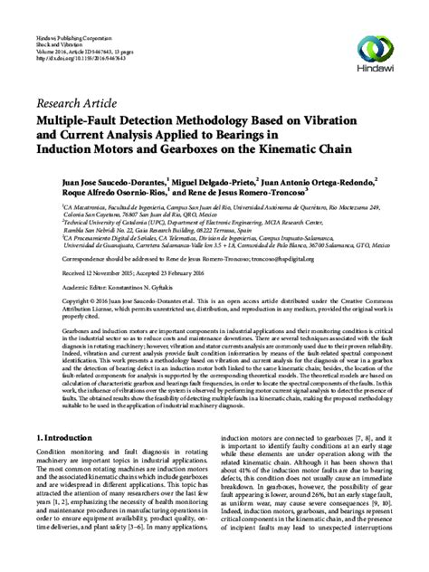 Pdf Multiple Fault Detection Methodology Based On Vibration And Current Analysis Applied To