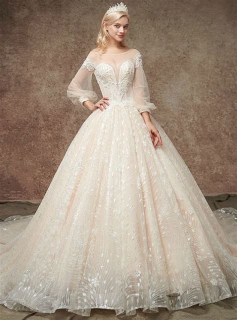 Silhouetteball Gown Hemlinefloor Length Necklinebateau Fabrictulle