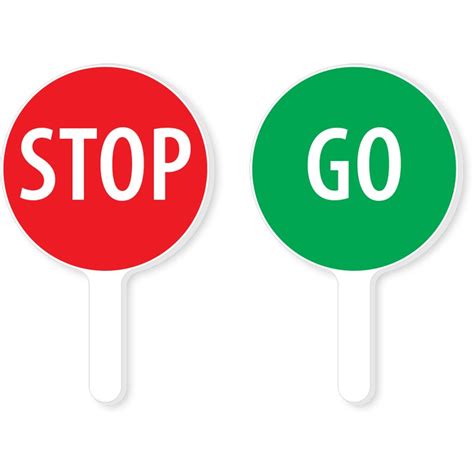 Stop And Go Sign Traffic With Handle