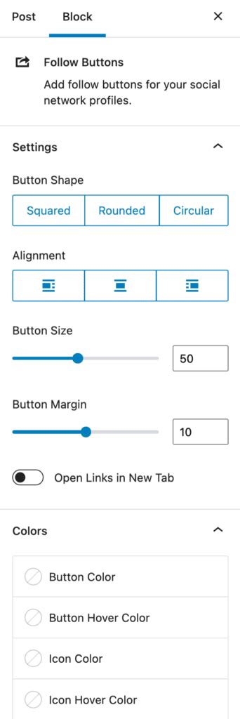 How To Use The Social Follow Buttons Block Novashare