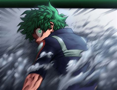 Download Intense Deku Action Scene Wallpaper