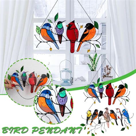 7 새 스테인드 아크릴 태양 포수 창 패널 장식품 나무 클립 조각 펜던트 홈 파티오 마당 장식 크리 에이 티브 P9k6 Aliexpress