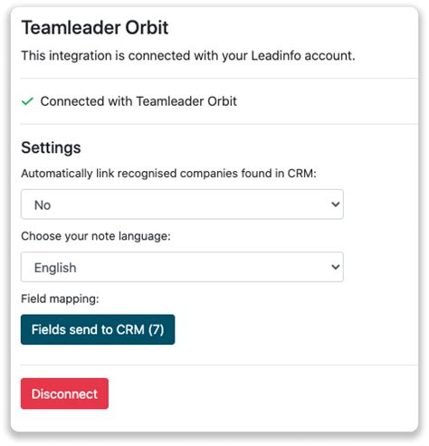Teamleader Orbit Integration