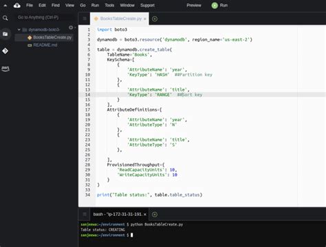creating dynamodb table using boto3 dev community