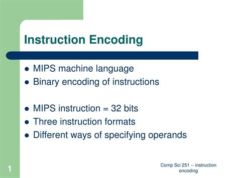 Ppt Instruction Encoding Powerpoint Presentation Free Download Id