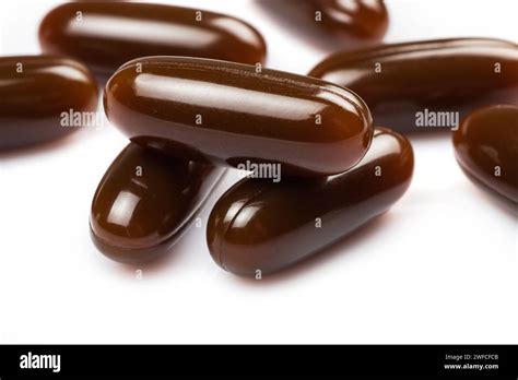 Lecithin Gel Pills Capsule On White Background Soy Lecithin Benefits