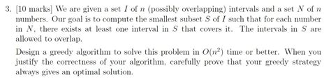 Solved 3 10 Marks We Are Given A Set I Of N Possibly