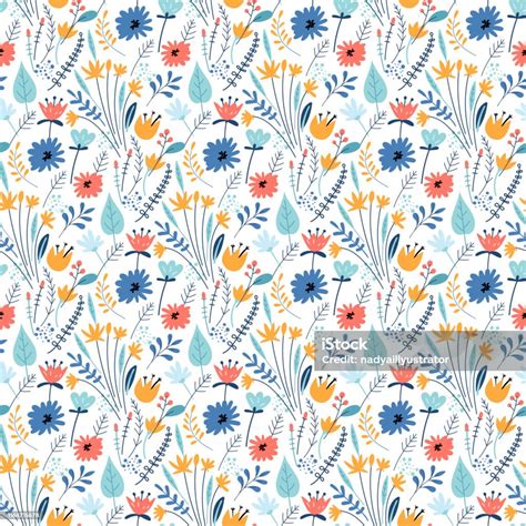 흰색 배경에 밝은 화려한 꽃과 열대 잎과 원활한 꽃 패턴 패션 인쇄를위한 우아한 템플릿 현대 꽃 배경입니다 0명에 대한 스톡 벡터 아트 및 기타 이미지 Istock