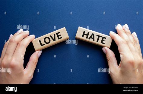 Love Vs Hate Symbol Concept Word Love Vs Hate On Wooden Blocks