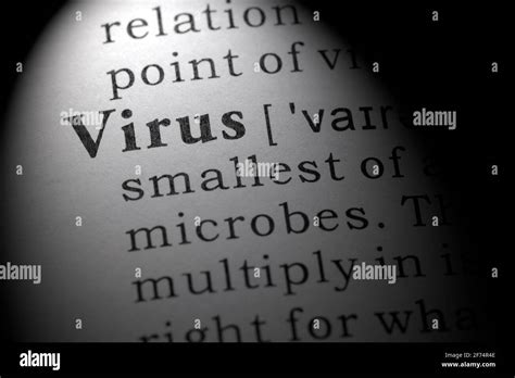 Fake Dictionary Dictionary Definition Of Virus Stock Photo Alamy