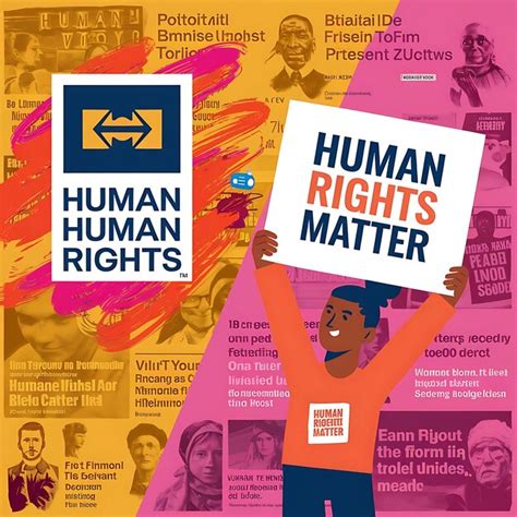Vibrant Human Rights Protest Illustration With Empowering Slogan
